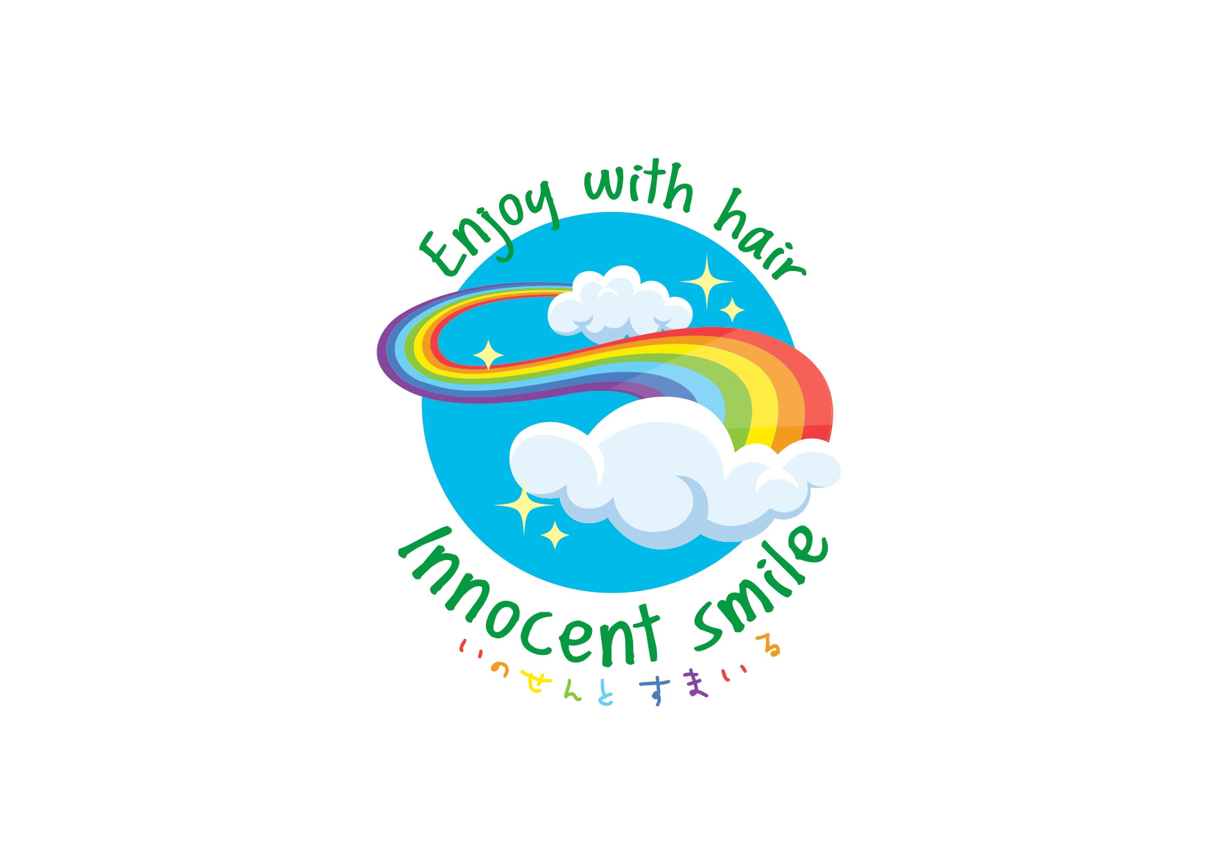 Enjoy with hair Innocent smile