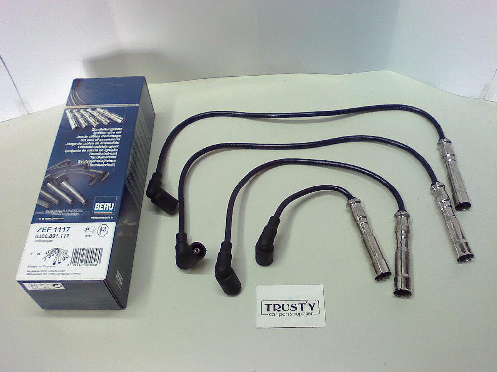 VW プラグコードセット ZEF1117 BERU 06A905409L 4本入り - (トラスティ) TRUSTY BENZ BMW VW ...